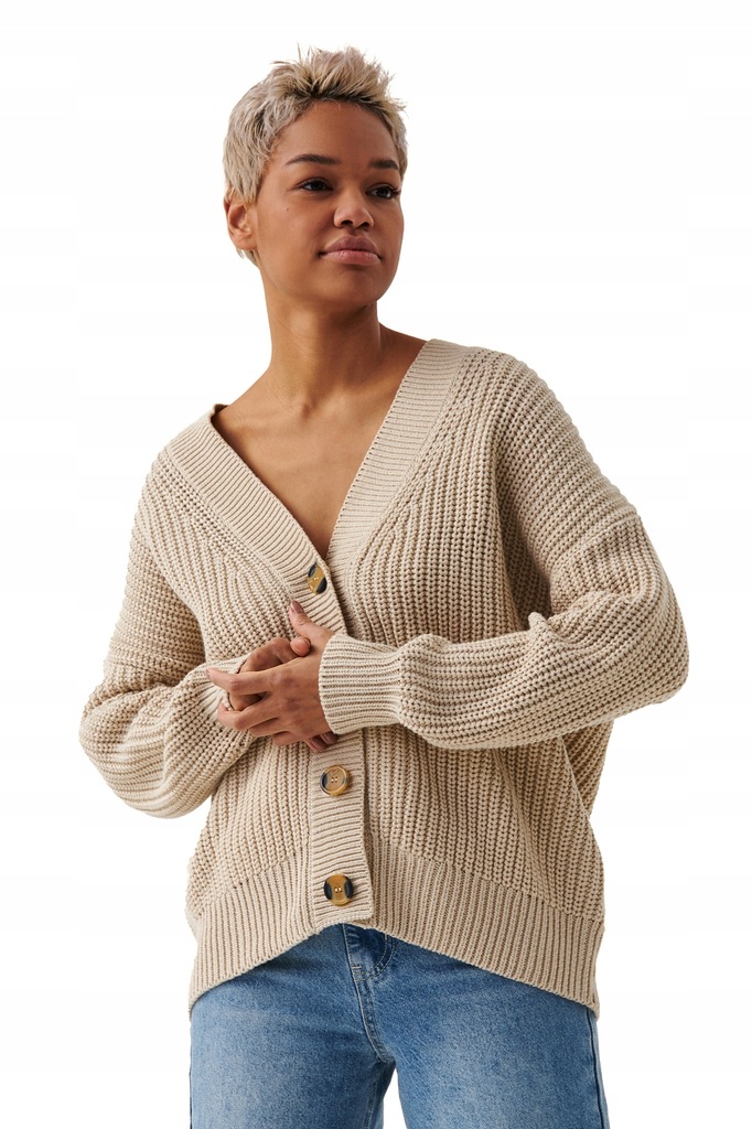 MODNY DAMSKI KARDIGAN KRÓTKI Z BAWEŁNY, S - 13062945915 - oficjalne ...