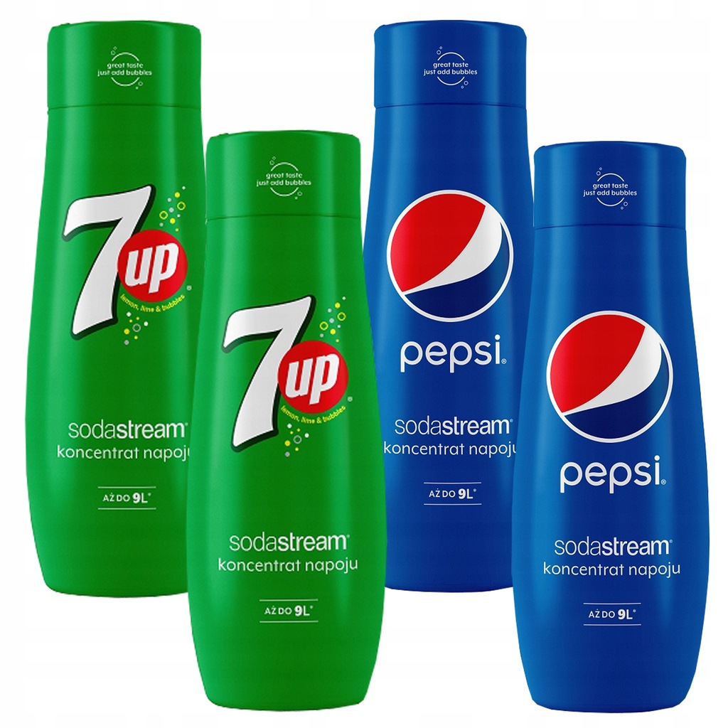 Syropy do saturatora Sodastream 2x Pepsi + 2x 7UP - 11897281074 ...