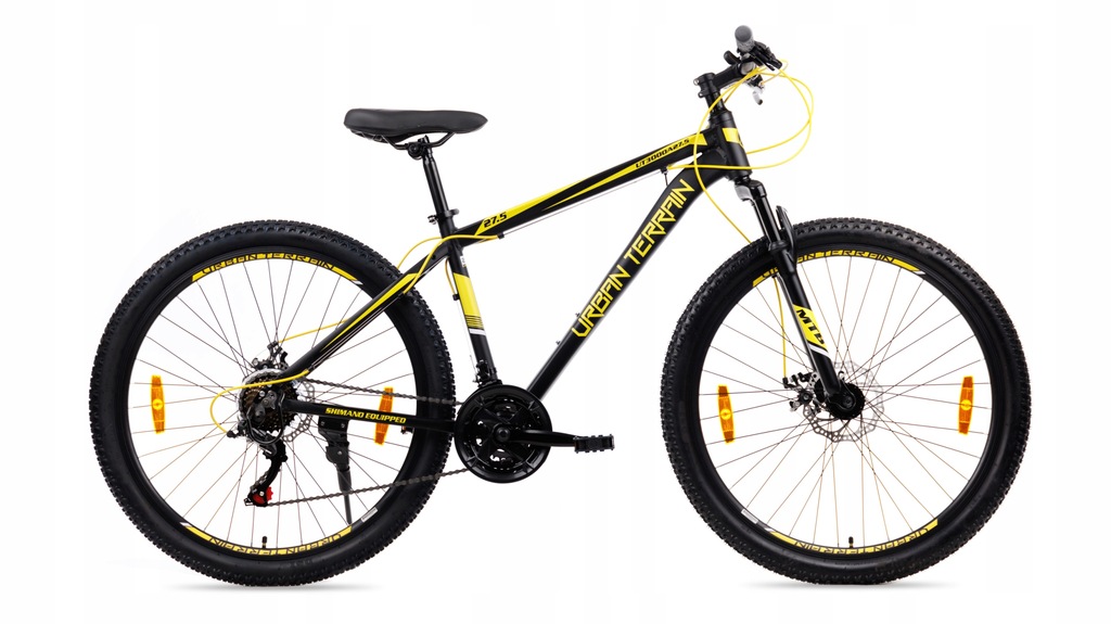 Rower MTB URBAN TERRAIN rama 19 cali koło 27,5 " czarno-żółty ...