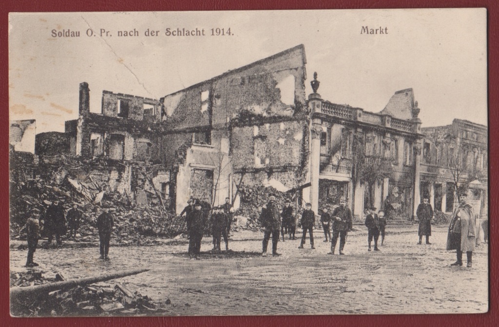 Soldau Ostpr. Działdowo zniszczony rynek I wojna - 13413502447 ...