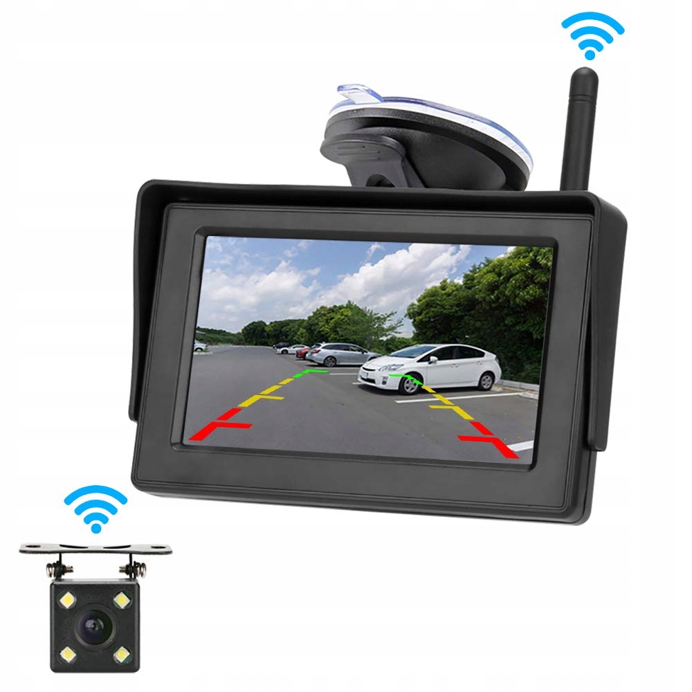 Monitor z bezprzewodową kamerą cofania, kamera co - 10630773448 ...