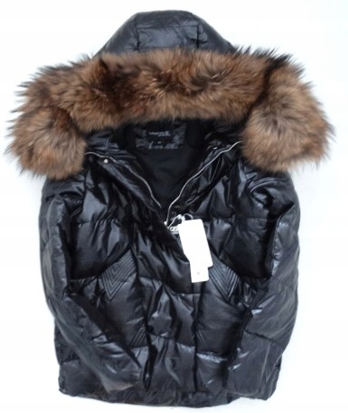 Puchowa pikowana MISS FOFO futro lis liza bruce L - 14571649483 ...