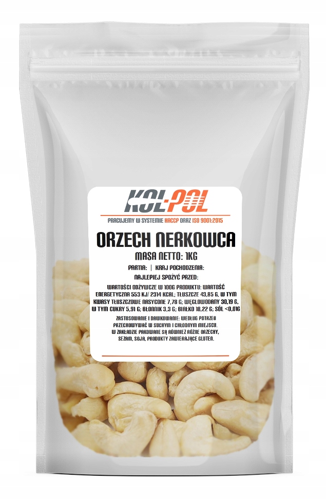 Orzech nerkowca 1kg 1000g całe łuskane nerkowce - 9186301174 - oficjalne archiwum Allegro