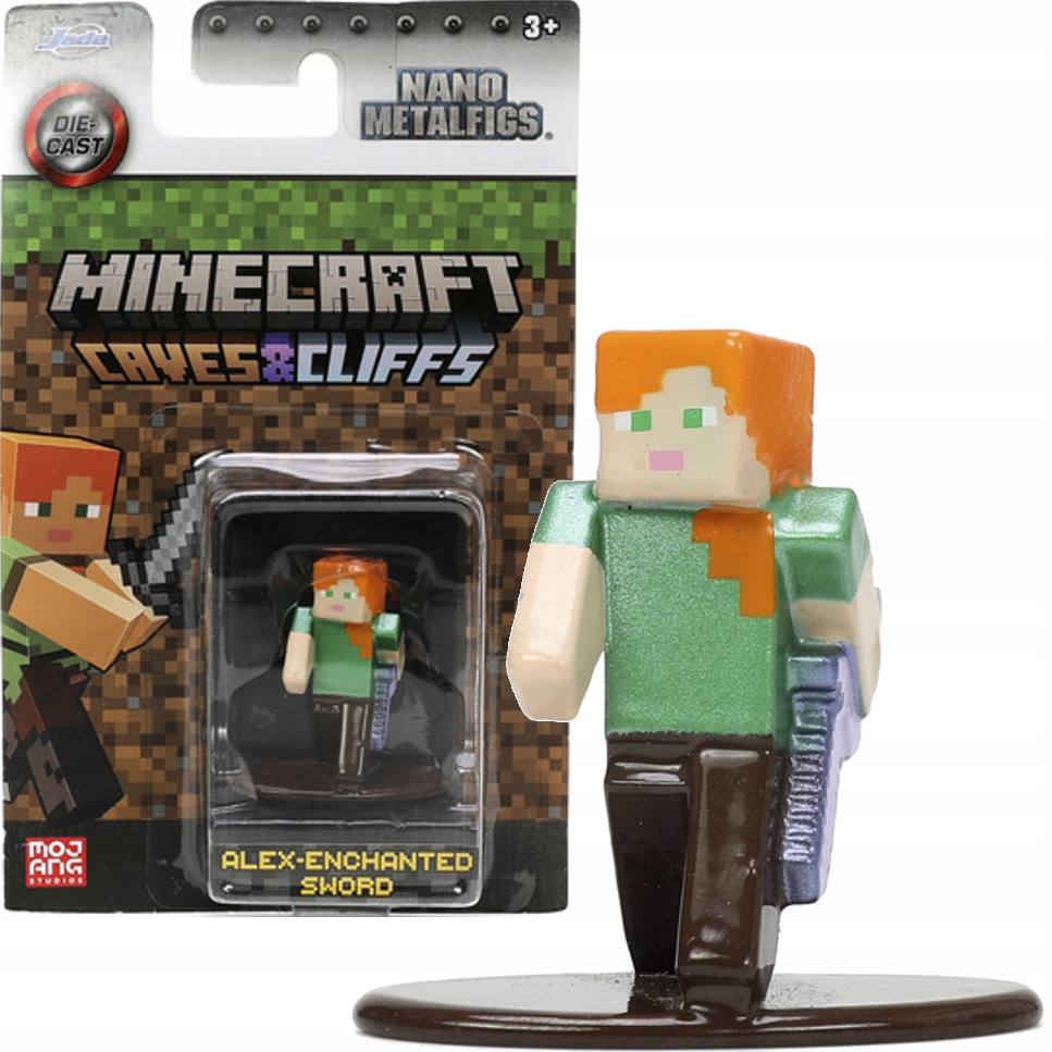 MINECRAFT FIGURKA ALEX ENCHANTED SWORD METALFIGS - 13343532477 ...