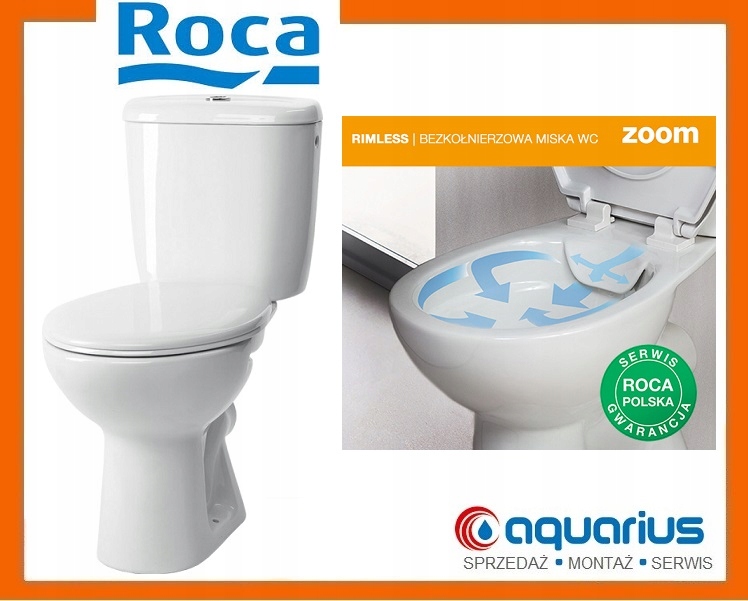 ROCA Zoom Madalena RIMLES wc miska kompakt +deska - 6528474884 ...