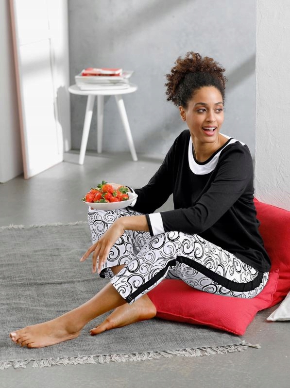 WASCHEPUR PIŻAMA CZARNO BIAŁA WZÓR 40/42 - 14833036706 - oficjalne ...