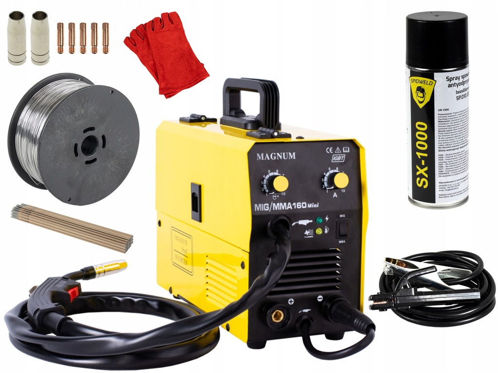 Spawarka MIGOMAT Magnum MIG 160 MINI MMA ZESTAW - 9335370437 ...