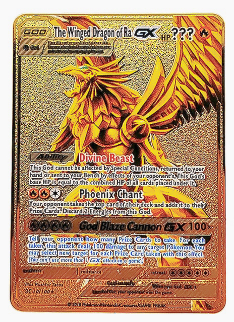 WINGED DRAGON OF RA POKEMON METALOWA ZŁOTA KARTA - 13004837249 ...