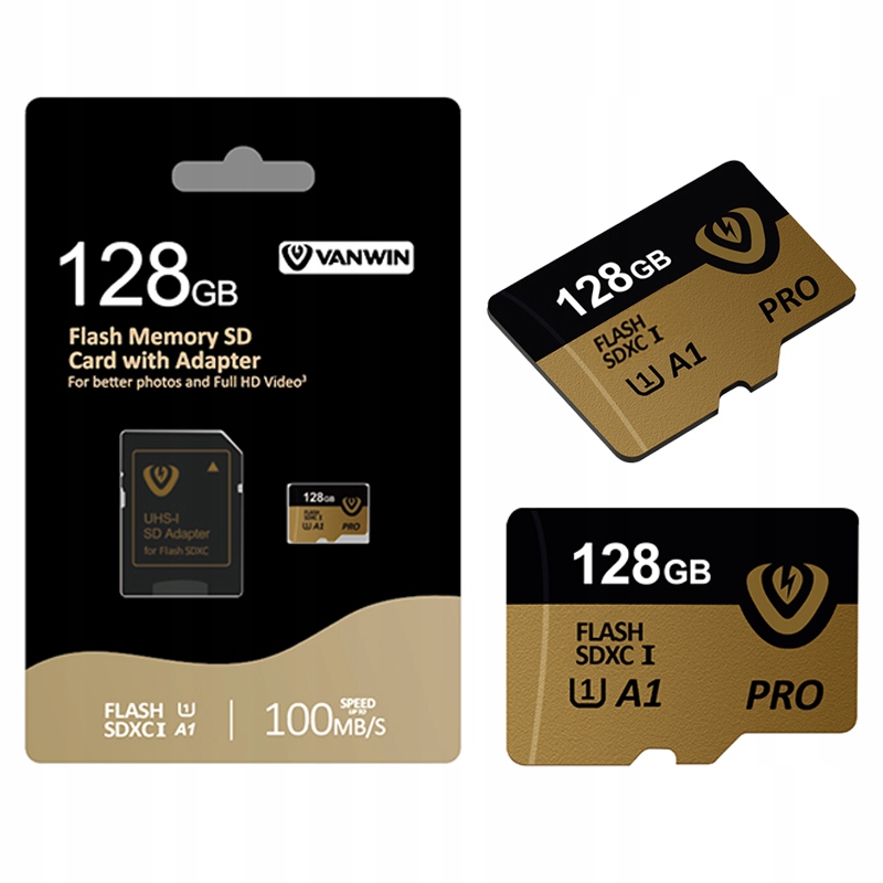 VANWIN MEMORY CARD 128GB MICRO SD CLASS 10 - 14309091330 - oficjalne archiwum Allegro