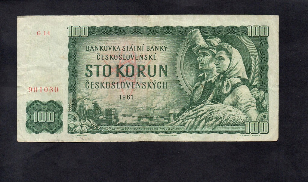 Banknot Czechosłowacja -- 100 koron -- 1961 rok (B3) - 17042117394 ...