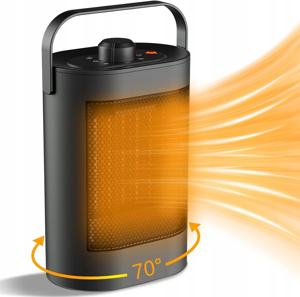 NA5 SURPN Przenośny termowentylator elektryczny pokojowy czarny 1500W ...