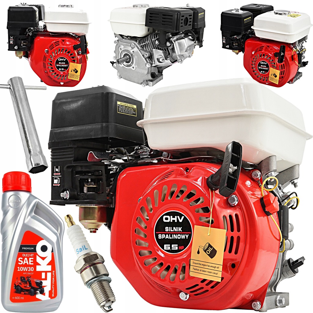 SILNIK SPALINOWY 6,5KM GX160 DO ZAGĘSZCZARKI AGREGATU +OLEJ+KLIN wałek 19mm - 15423222078 ...