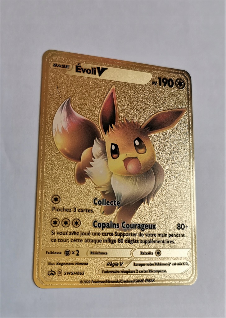 Pokemon Eevee V Złota Karta - 13224094748 - oficjalne archiwum Allegro