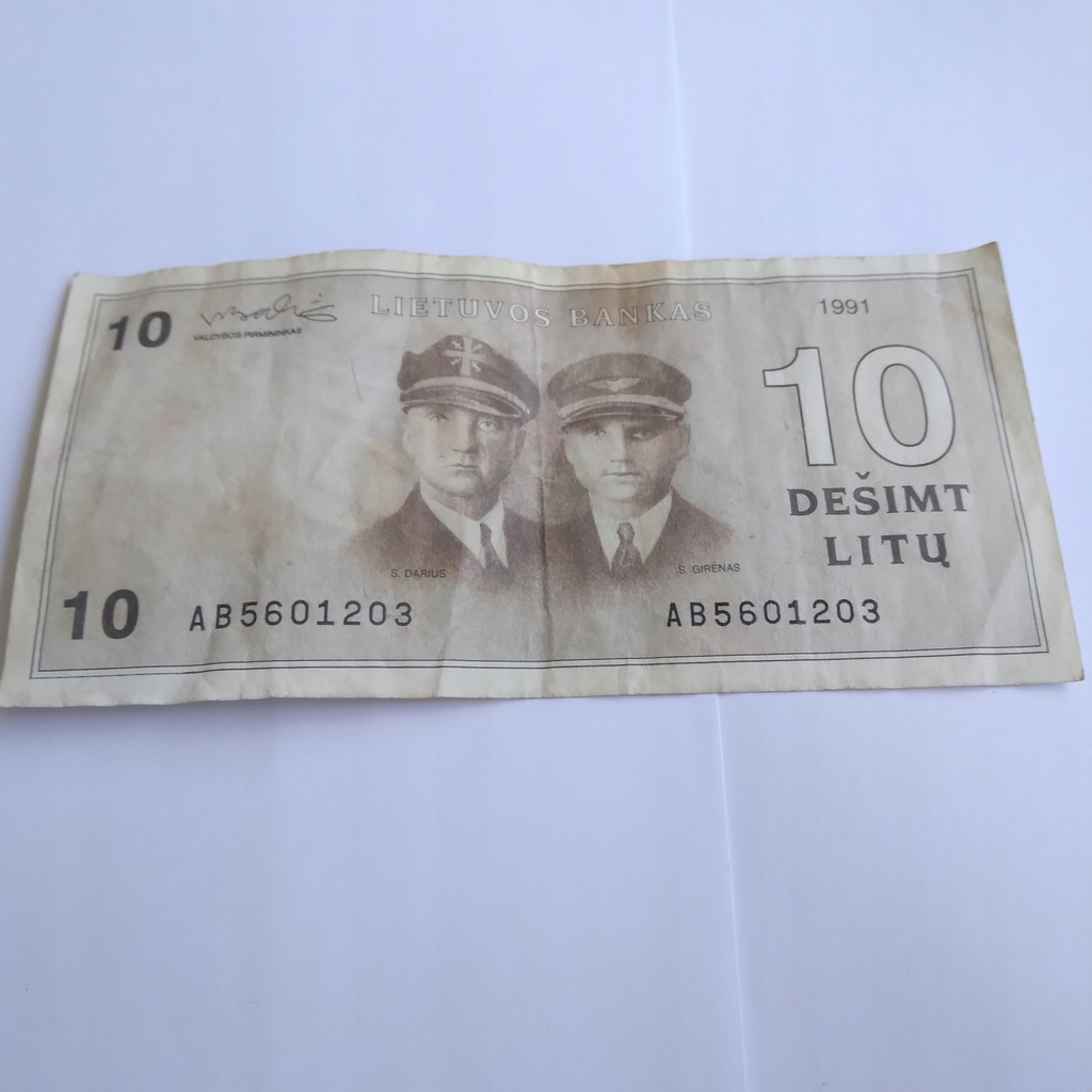 10 litów litai Litwa 1991 rzadszy - 13923244422 - oficjalne archiwum ...