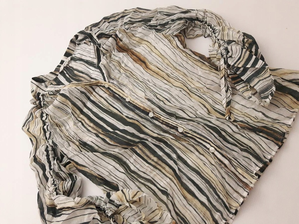 NEXT koszulowa BLUZKA ze ściągaczem PASKI _ 42 - 13919054411 ...