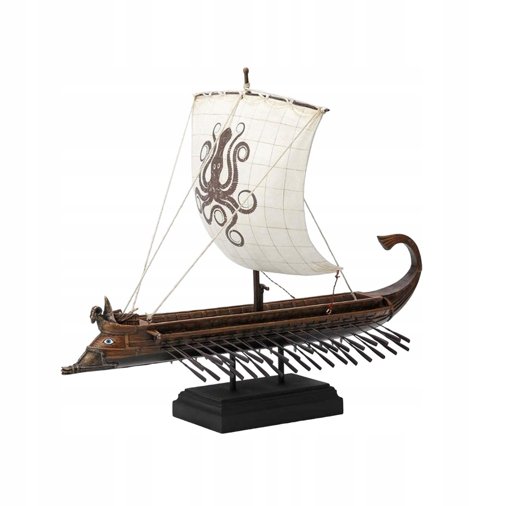 RZEŹBA Figurka GRECKA TRIREMA Z ŻAGLEM KRAKENA VERONESE WU77762AA ...