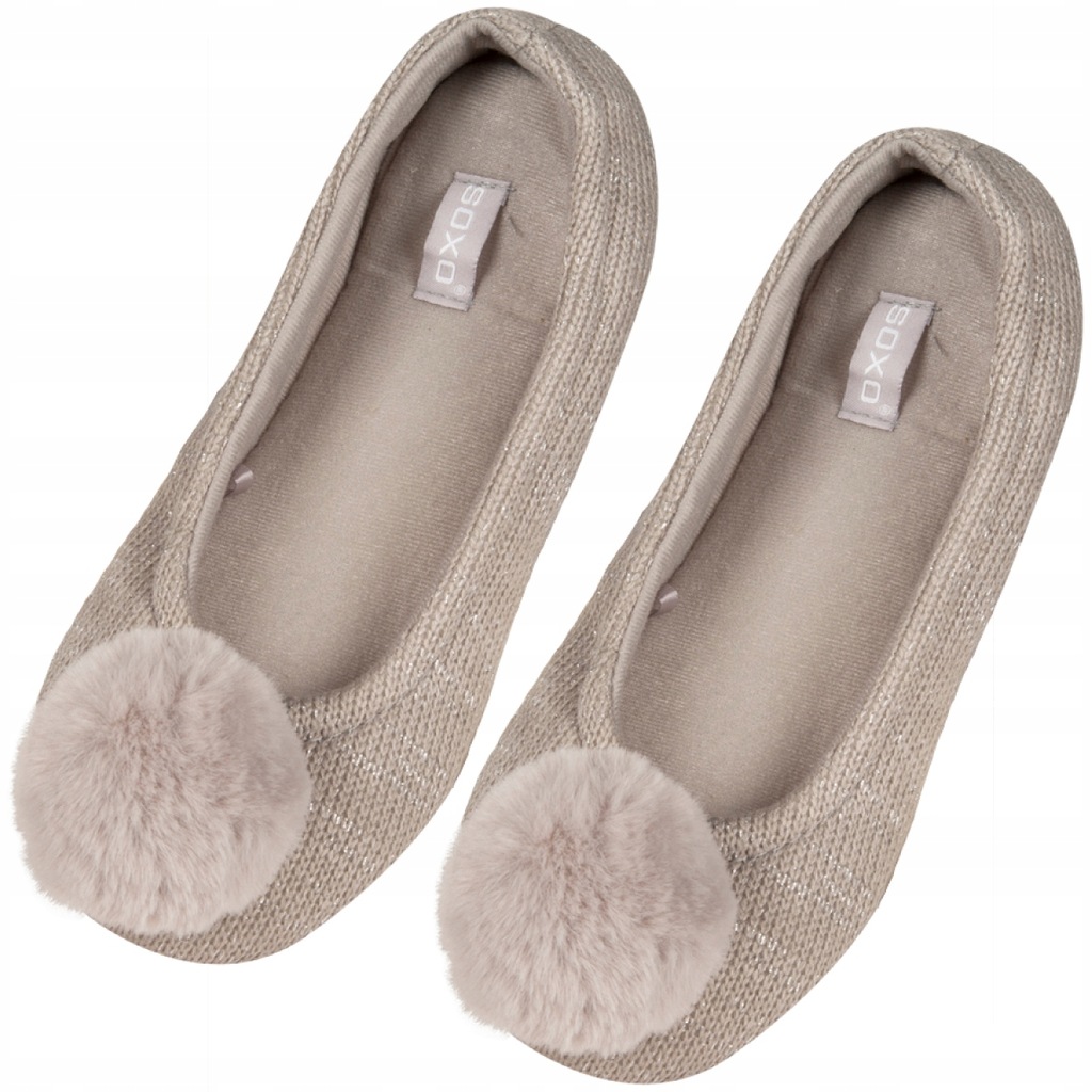 KAPCIE DAMSKIE SOXO BALERINKI DOMOWE Z PUSZKIEM - 8502108290 ...