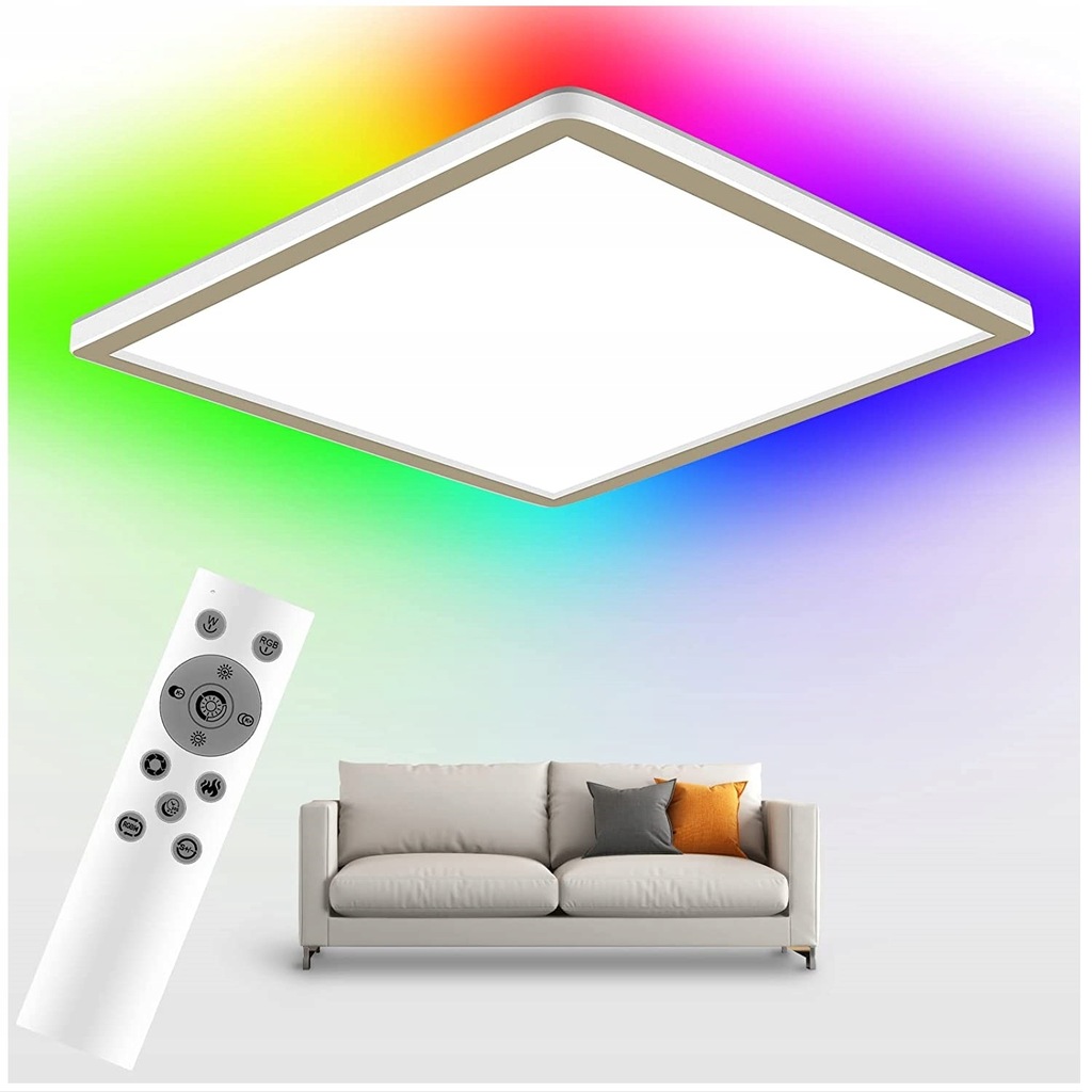 Plafon Lampa LED z pilotem RGB 24 W kolorowa - 13155974431 - oficjalne ...