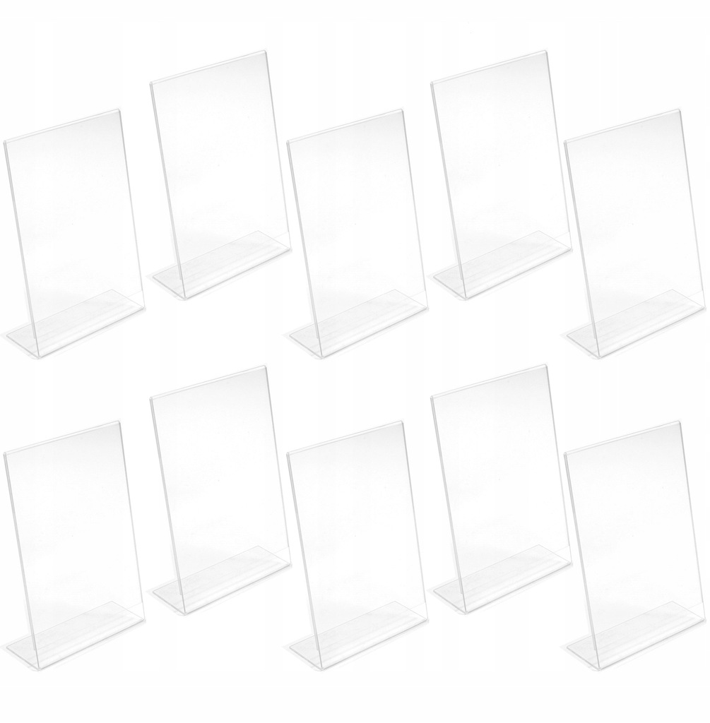 10x Stojak na cenę opis menu ulotkę A4 typ L PLEXI - 10701986612 ...