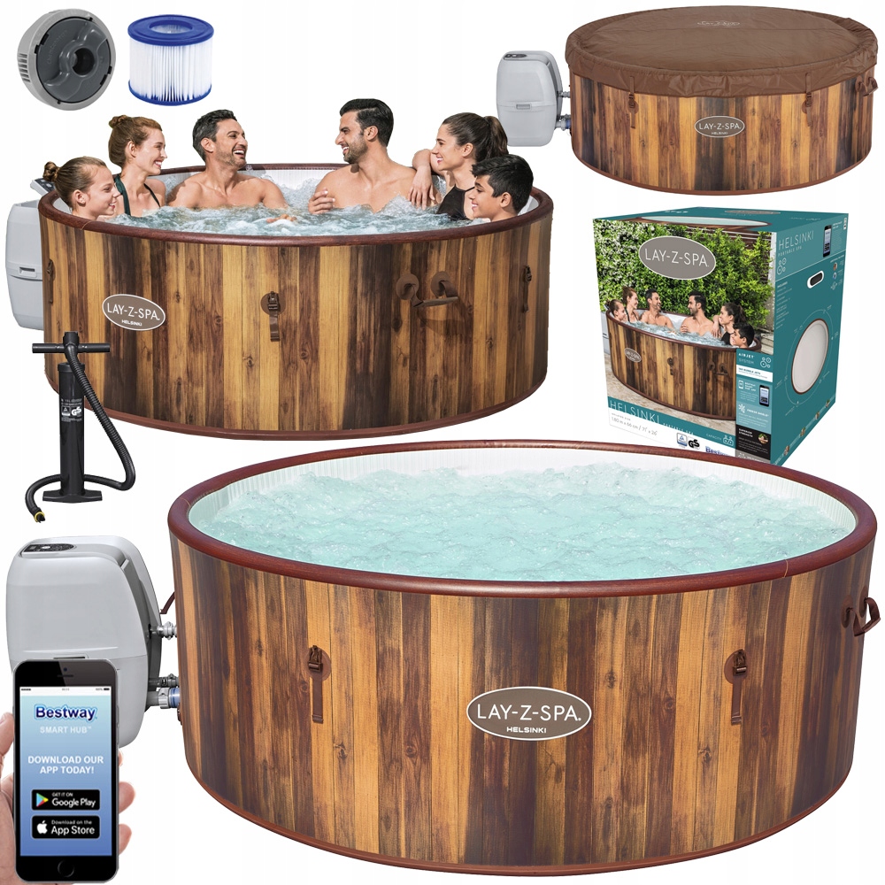 Bestway Lay-Z-Spa hydromasaż spa Helsinki 5-7 osób WiFi 2024 60025 ...