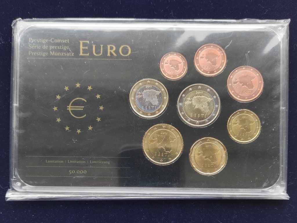 Oficjalny zestaw 8 monet - Estonia 2011 - od 1 centa do 2 euro - UNIKAT ...