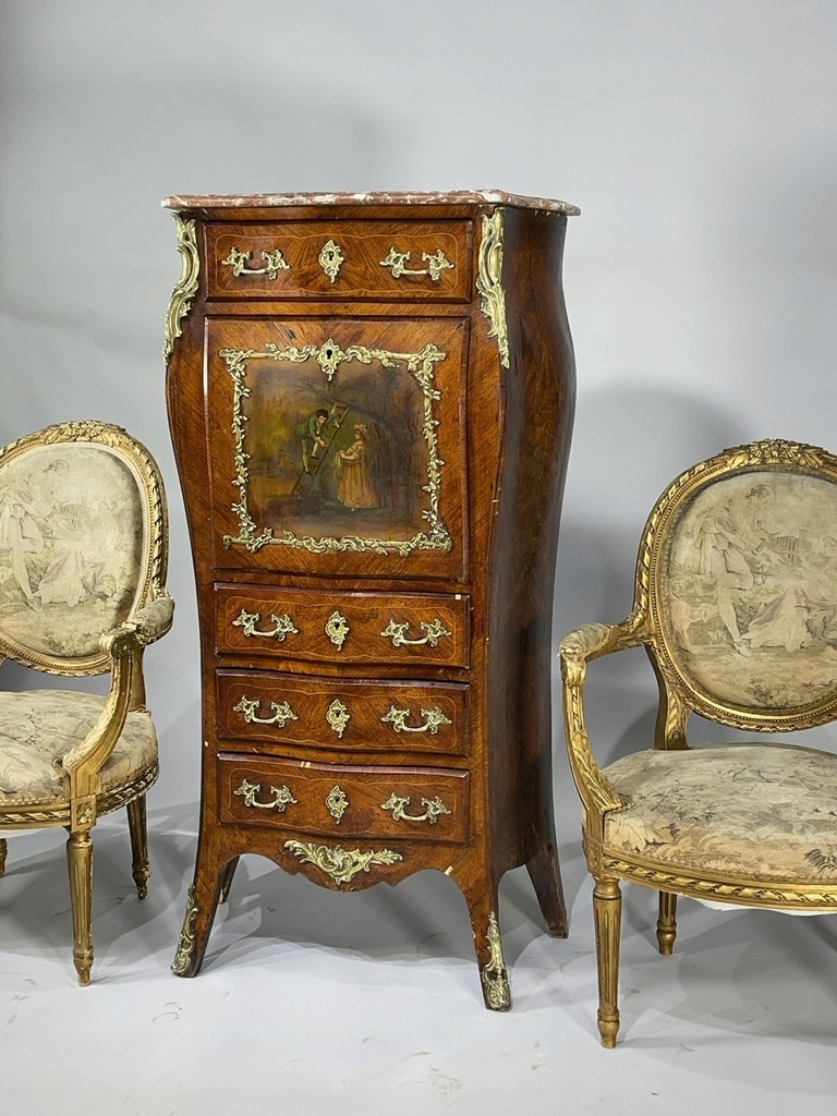 Zabytkowy sygnowany sekretarzyk styl Ludwik XV - 12684085393 ...