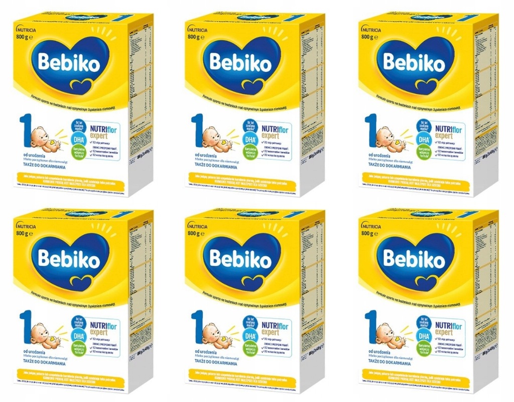 Bebiko 1 Mleko modyfikowane 6 x 800g ZESTAW - 7829408511 - oficjalne ...