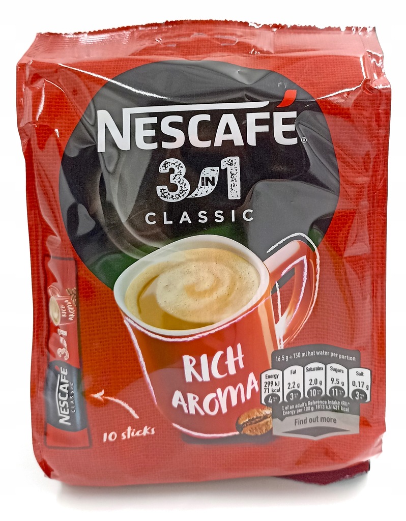 Kawa ROZPUSZCZALNA NESCAFE 3w1 classic 10 saszetek - 13291664465 - oficjalne archiwum Allegro