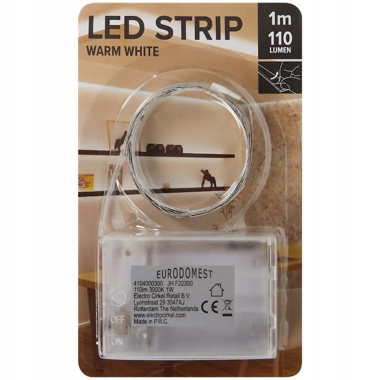 Taśma LED na baterie 30 LED 1 metr SAMOPRZYLEPNA - 12576279775 ...