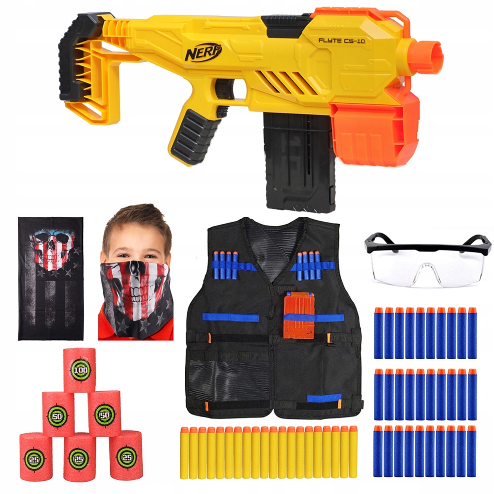 NERF FLYTE CS-10 AUTOMAT WYRZUTNIA + MEGA DODATKI - 10196527128 ...