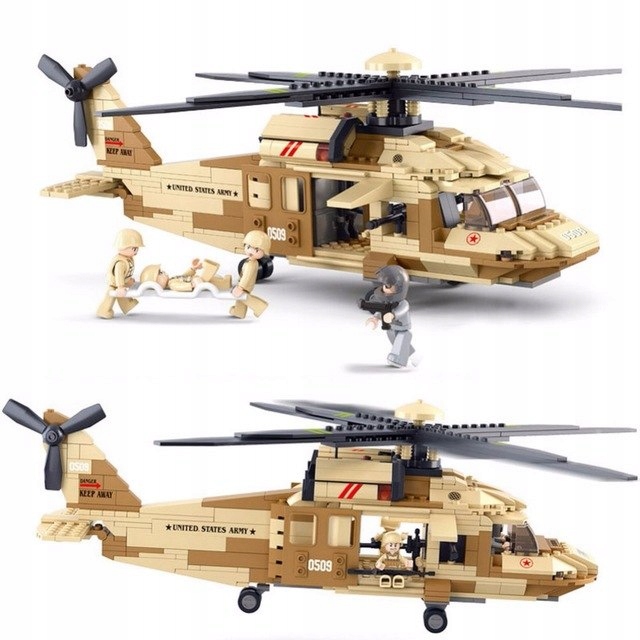 KLOCKI HELIKOPTER WOJSKOWY 439 el (nie LEGO, COBI) - 7668023582 ...