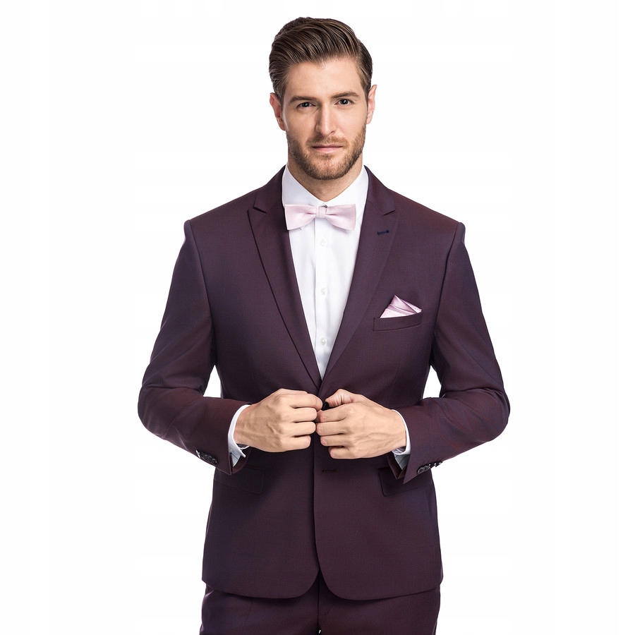 Bordowy garnitur wełna 100s 182/100/90 - 12097197841 - oficjalne ...