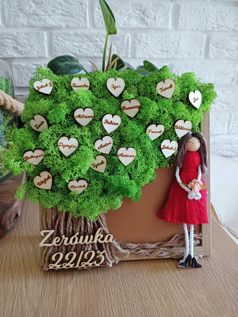 Ramka z mchem podziękowanie nauczyciela rodziców - 12909115223 - oficjalne archiwum Allegro