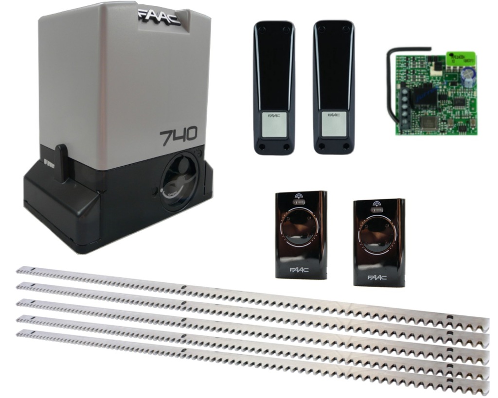 ZESTAW FAAC 740 napęd bramy przesuwnej 500kg - 7458580295 - oficjalne archiwum Allegro