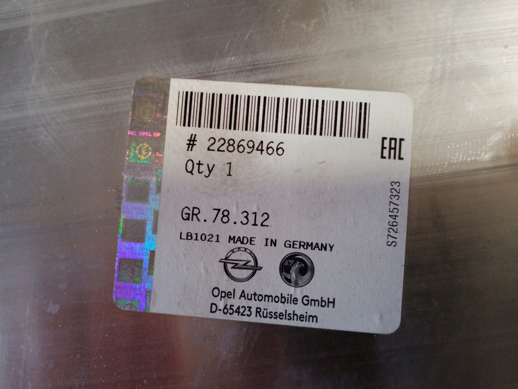 BELKA ZDERZAKA OPEL INSIGNIA GM 22869466 NOWA ORG - 12610958351 ...