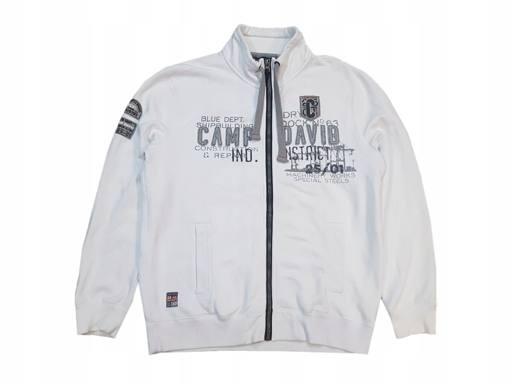 CAMP DAVID biała bluza męska rozpinana logo XXL - 12656636446 ...