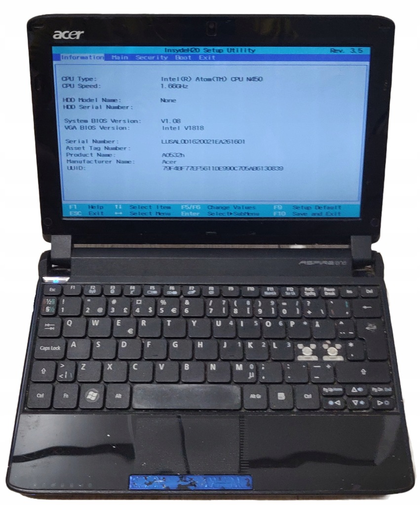 Laptop Acer Aspire One NAV50 Intel Atom N450 - 13081117120 - oficjalne ...