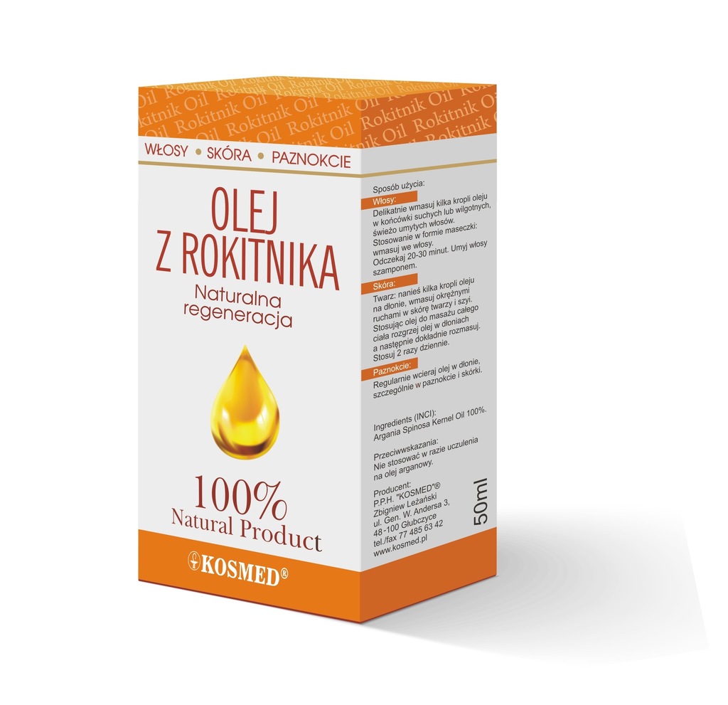 KOSMED Olejek z owoców rokitnika 100% 50ml& - 10596283870 - oficjalne ...