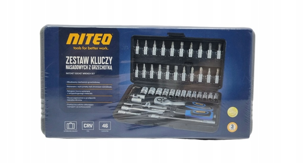 ZESTAW KLUCZY NASADOWYCH Z GRZECHOTKĄ 46 EL NITEO - 13679622732 - oficjalne archiwum Allegro