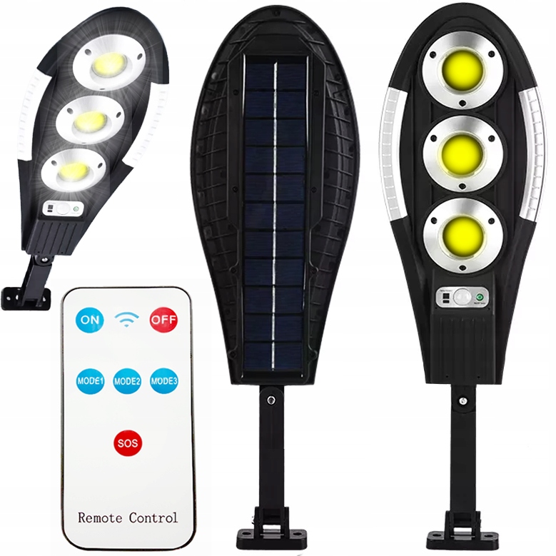 LAMPA SOLARNA ULICZNA LATARNIA CZUJNIK PILOT MOCNA - 12626301413 - oficjalne archiwum Allegro