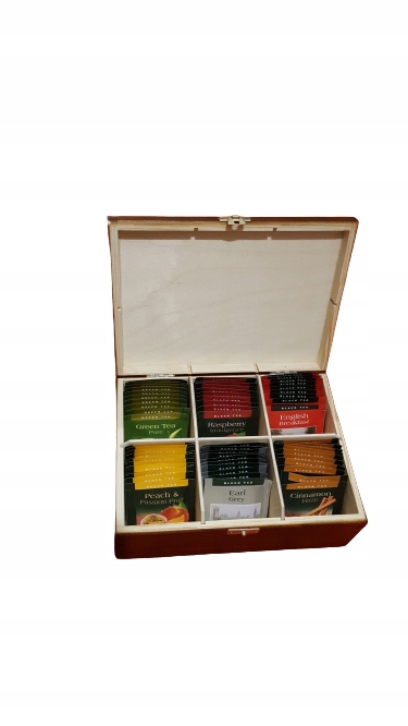 AHMAD TEA mix drewniana skrzynka herbatą 60 szt - 12831954994 ...