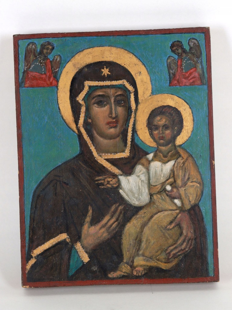 Ikona ludowa, Matka Boska Kazańska, I poł. XX w. - 13309048633 ...