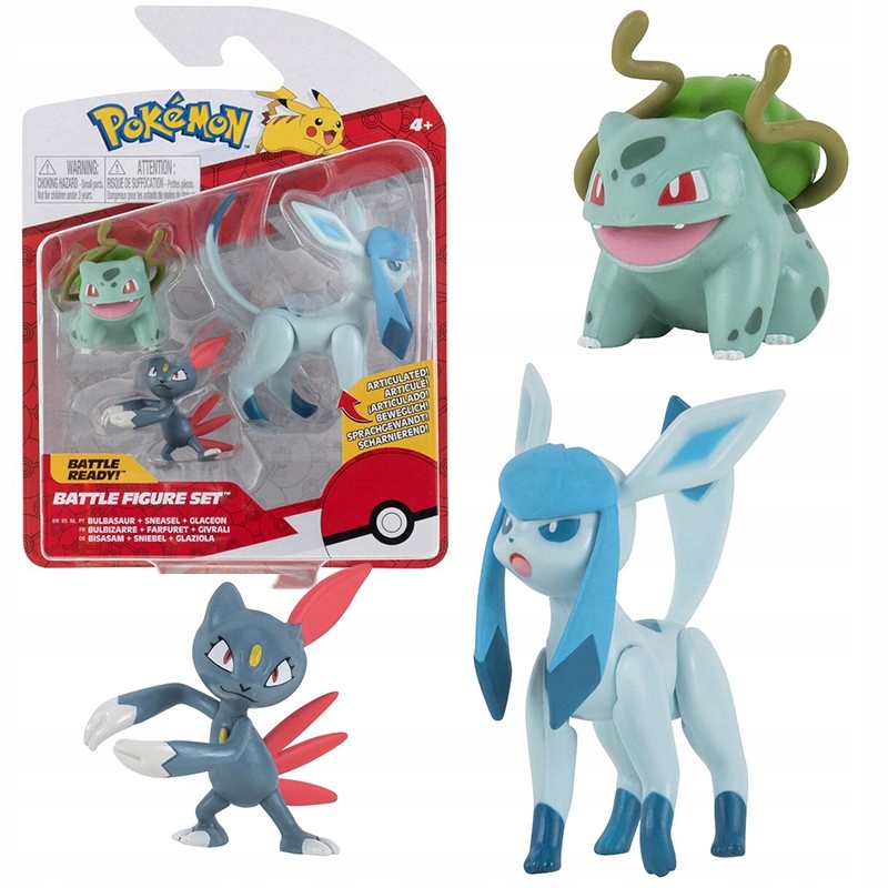 Pokemon Figurki 3pak Glaceon Sneasel Bulbasaur - 12045450313 ...