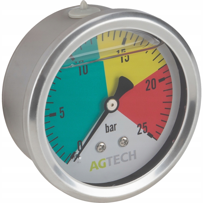 Manometr ciśnieniomierz 0-25 BAR fi 63mm przyłącze tylne gwint 1/4" cala - 15287793267 ...