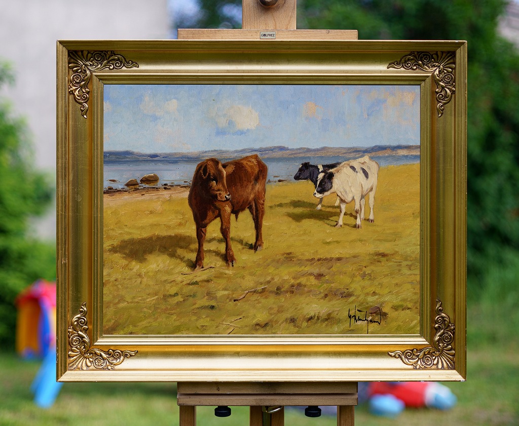 KROWY GUNNAR BUNDGAARD (1920-2005) STARY OBRAZ - 13771870129 ...