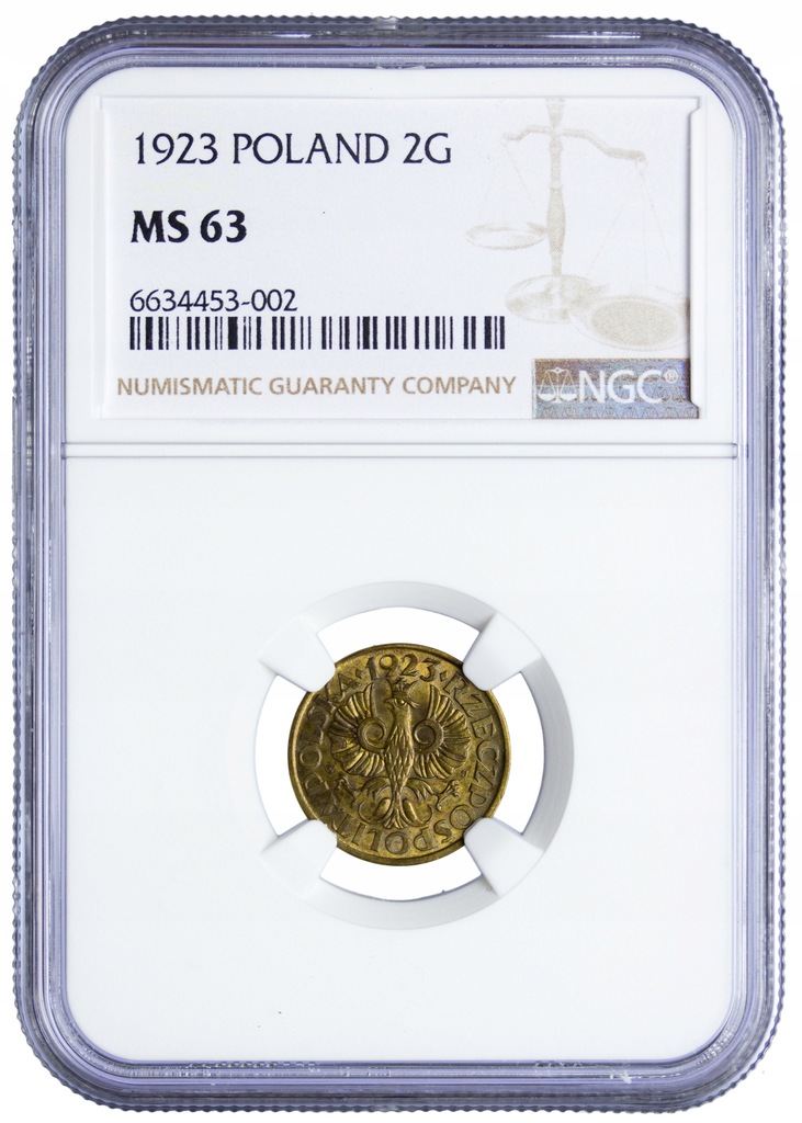Polska, II RP 2 grosze 1923, NGC MS63 - 13688075259 - oficjalne archiwum Allegro