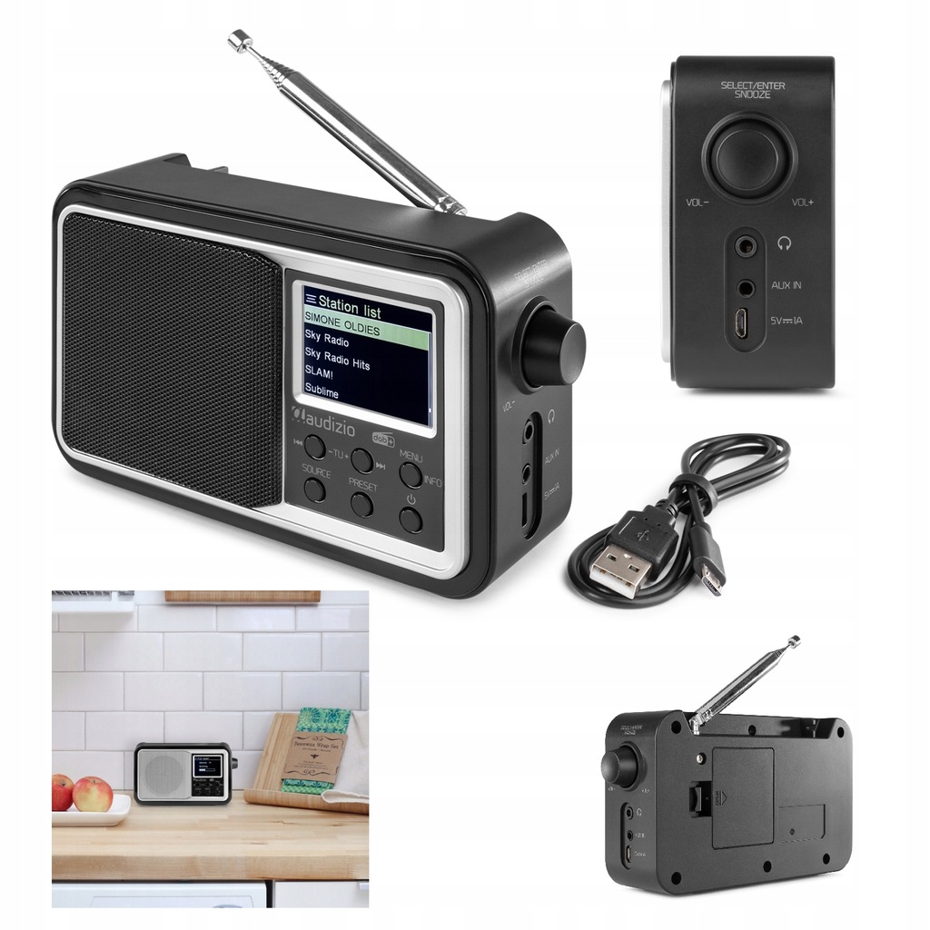 Radio CYFROWE DAB+ FM BT MOBILNE dom biuro taras - 12636901659 ...