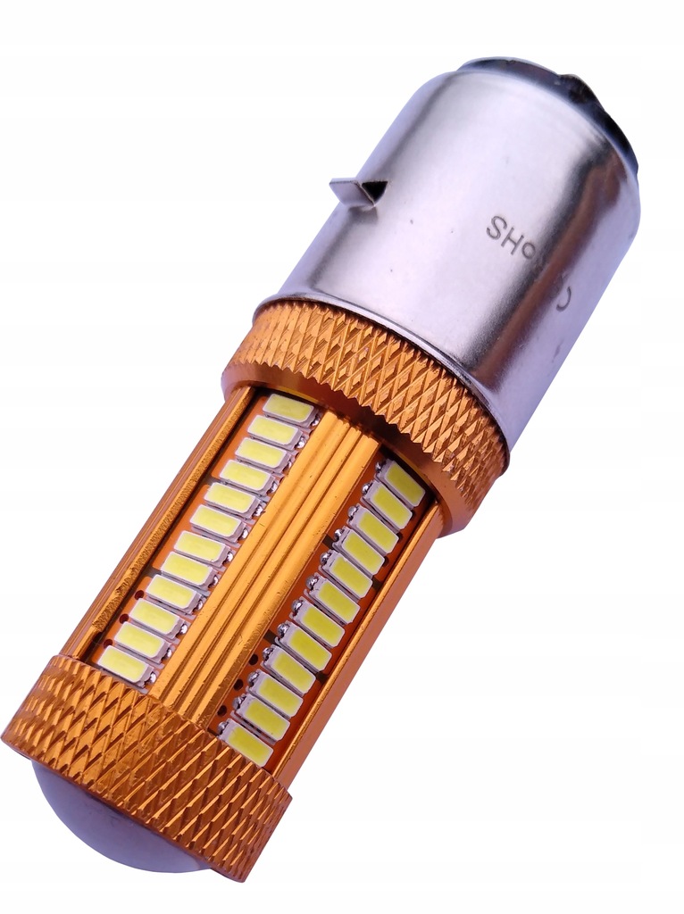 ŻARÓWKA LED BA20D 12V 69xSMD4014 MOCNA MOTOROWER - 9411526303 ...