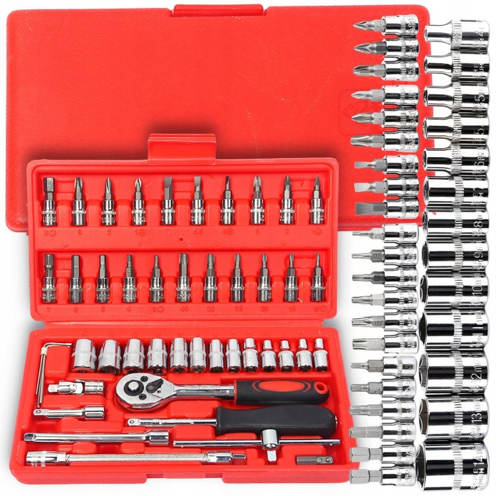 ZESTAW KLUCZY BITÓW IMBUS NASADOWYCH KLUCZE GRZECHOTKA NASADOWE 46 TORX - 14597514161 ...