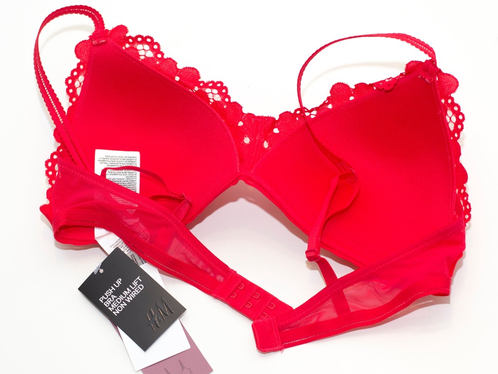 BIUSTONOSZ H&M PUSH UP KORONKOWY NOWY 75C - 7244067636 - oficjalne archiwum Allegro
